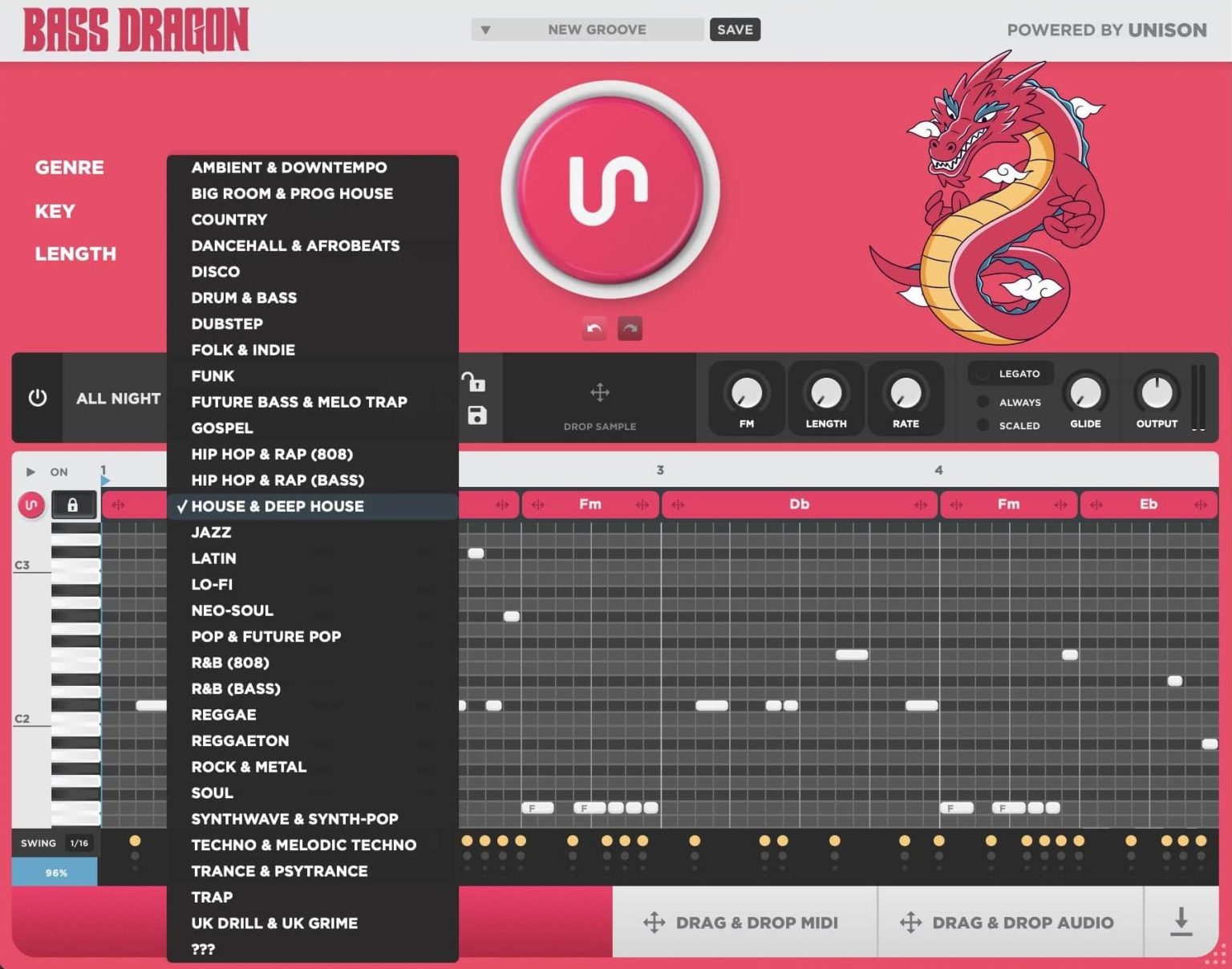 Unison Bass Dragon: The New AI Bassline Generator VST Finally Revealed